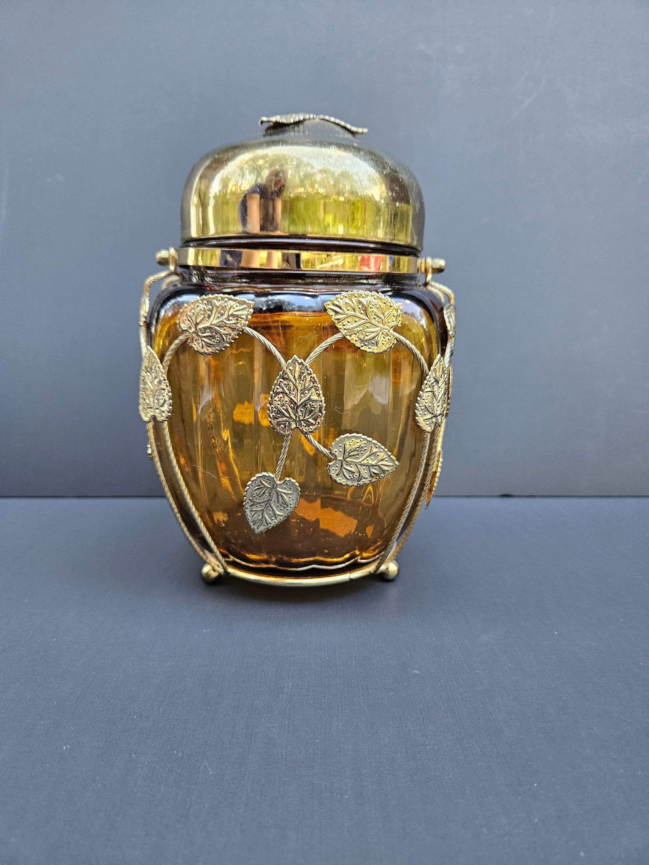 Brass and Glass Musical Biscuit Jar Danube Wave Waltz - Etsy