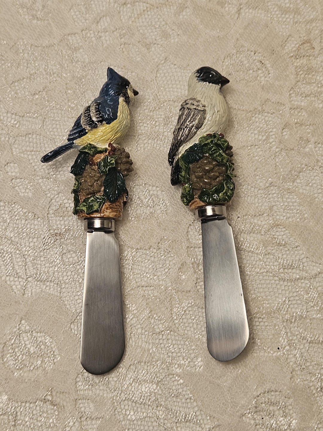 Jam Spreaders, Set of 2 Songbirds, Vintage Holiday Serving Utensils ...