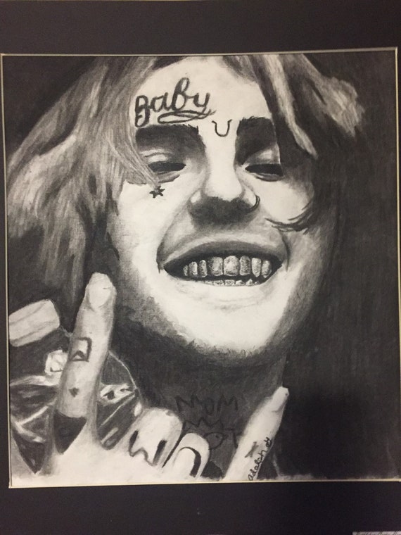 Lil Peep Charcoal Drawing Portrait | Etsy
