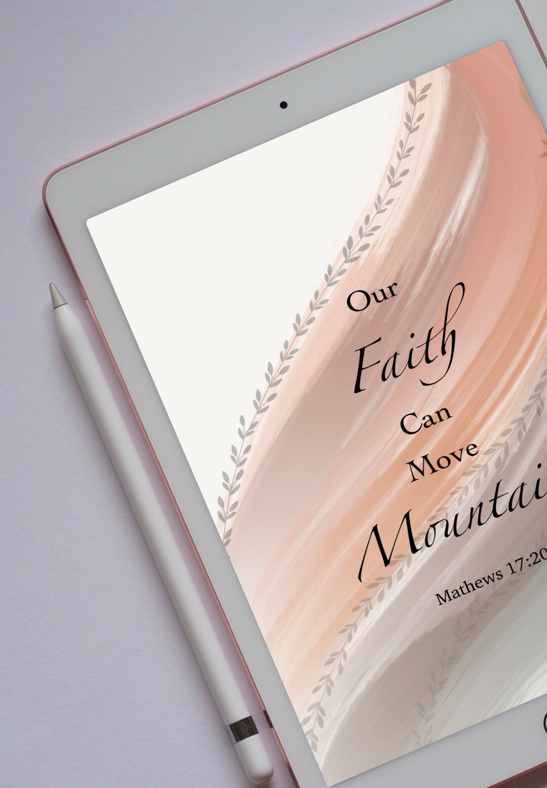 Boho iPad Wallpaper - Christian Bible Verse Mathews 17:20 - Oil Pastel ...