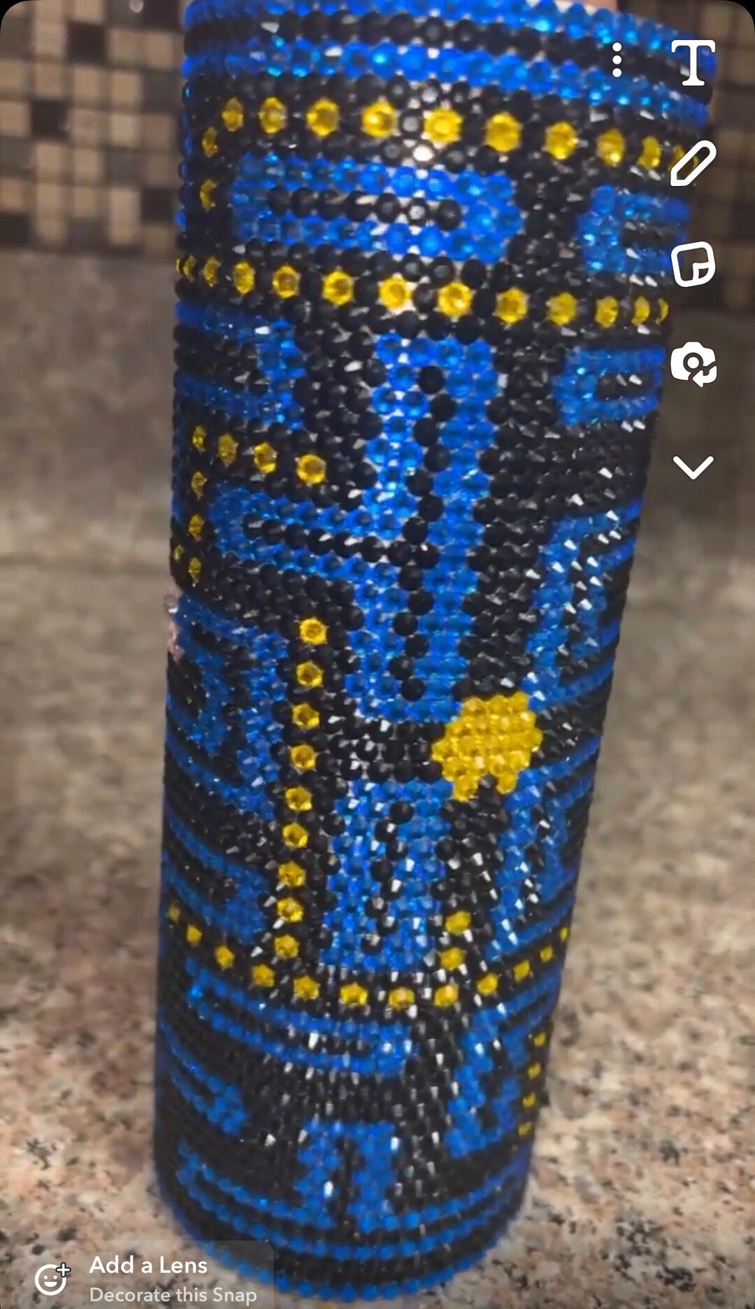 Pac-man Glass Rhinestone Tumbler. One of a Kind! - Etsy