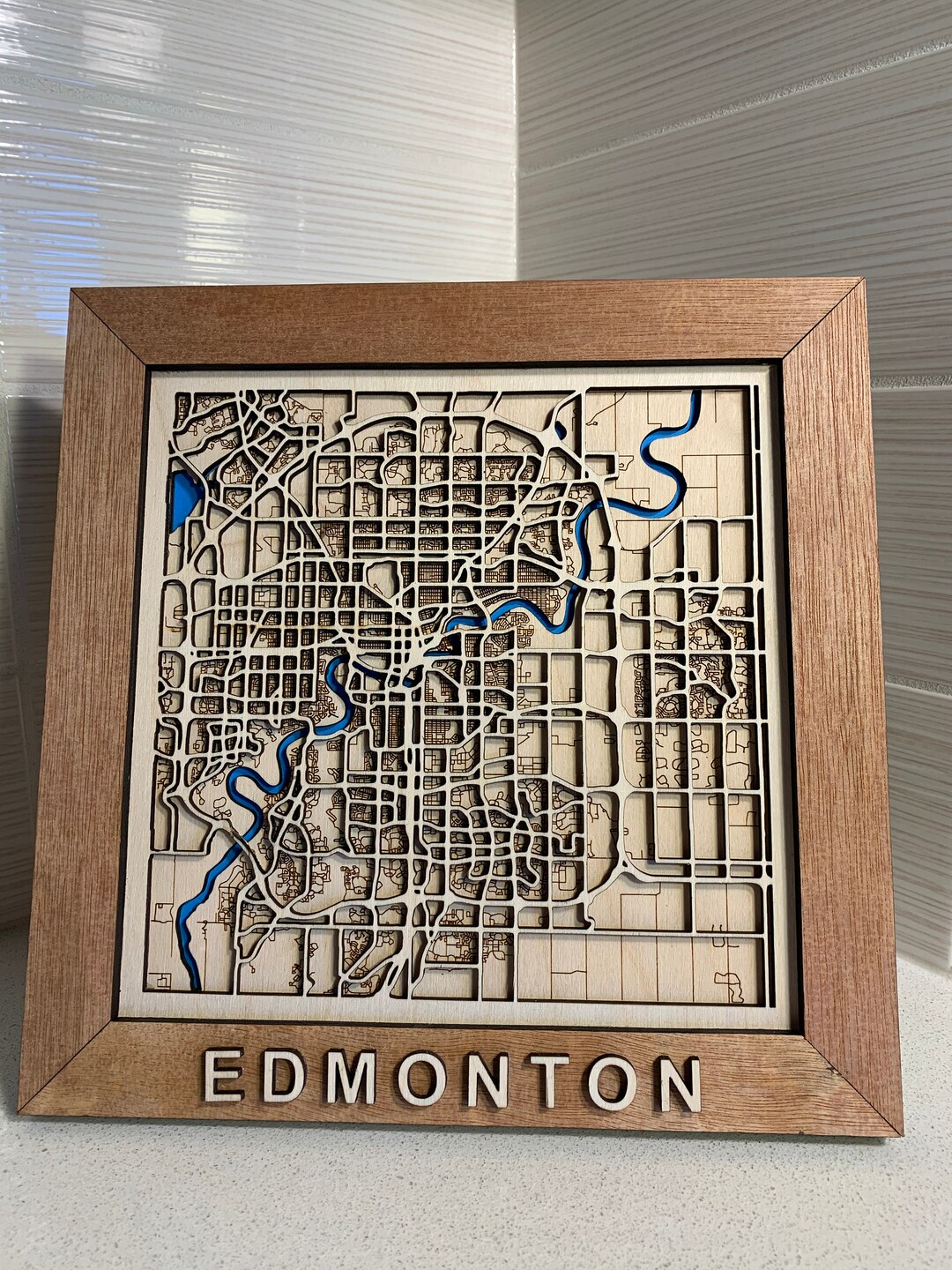 Custom 3D Map on Wood, Any City, Laser Cut/engraved, 5 Layers, Calgary ...