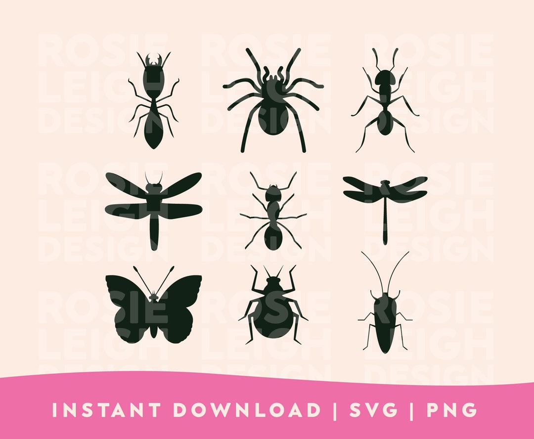 Creepy Crawlies SVG - Halloween SVG - Insect SVG - Butterfly Cut File ...