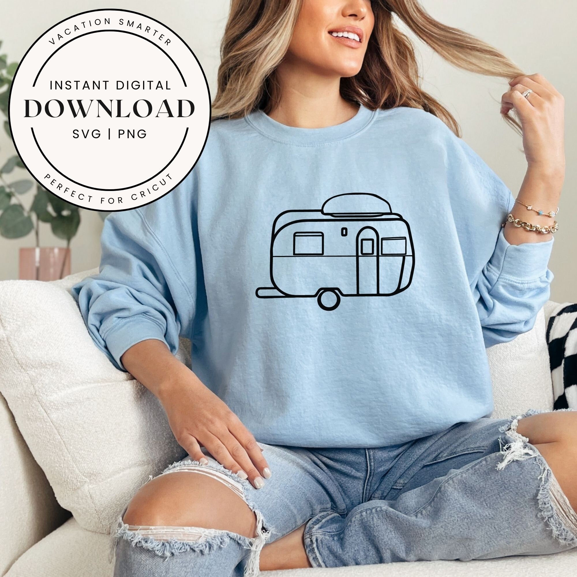 Camping RV SVG and PNG, Travel Trailer Svg, Camper Svg, Simple Rv ...