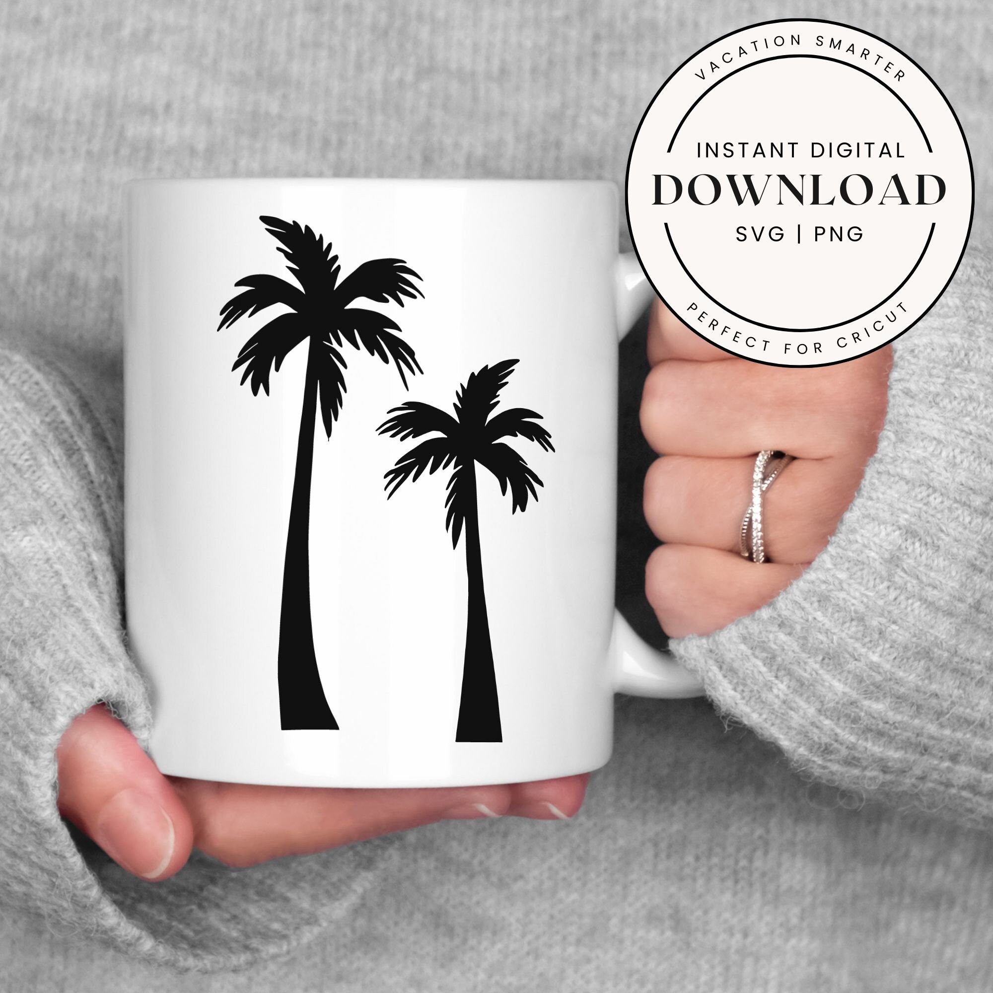 Two Palm Trees SVG File, Simple Palm Trees PNG Download, Easy Cricut ...