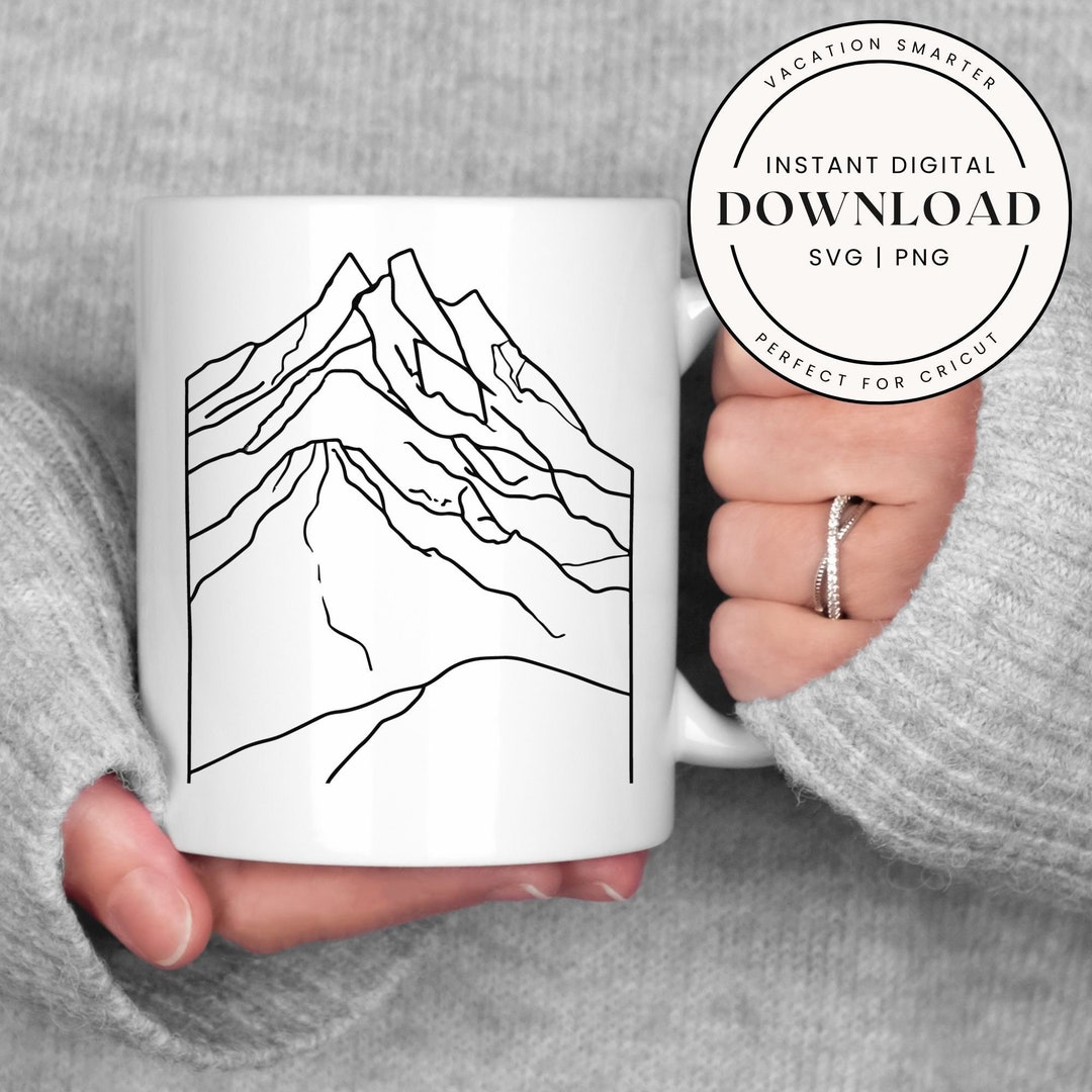 Mountains Clipart SVG and PNG File, Ski and Snowboard Design, Winter ...