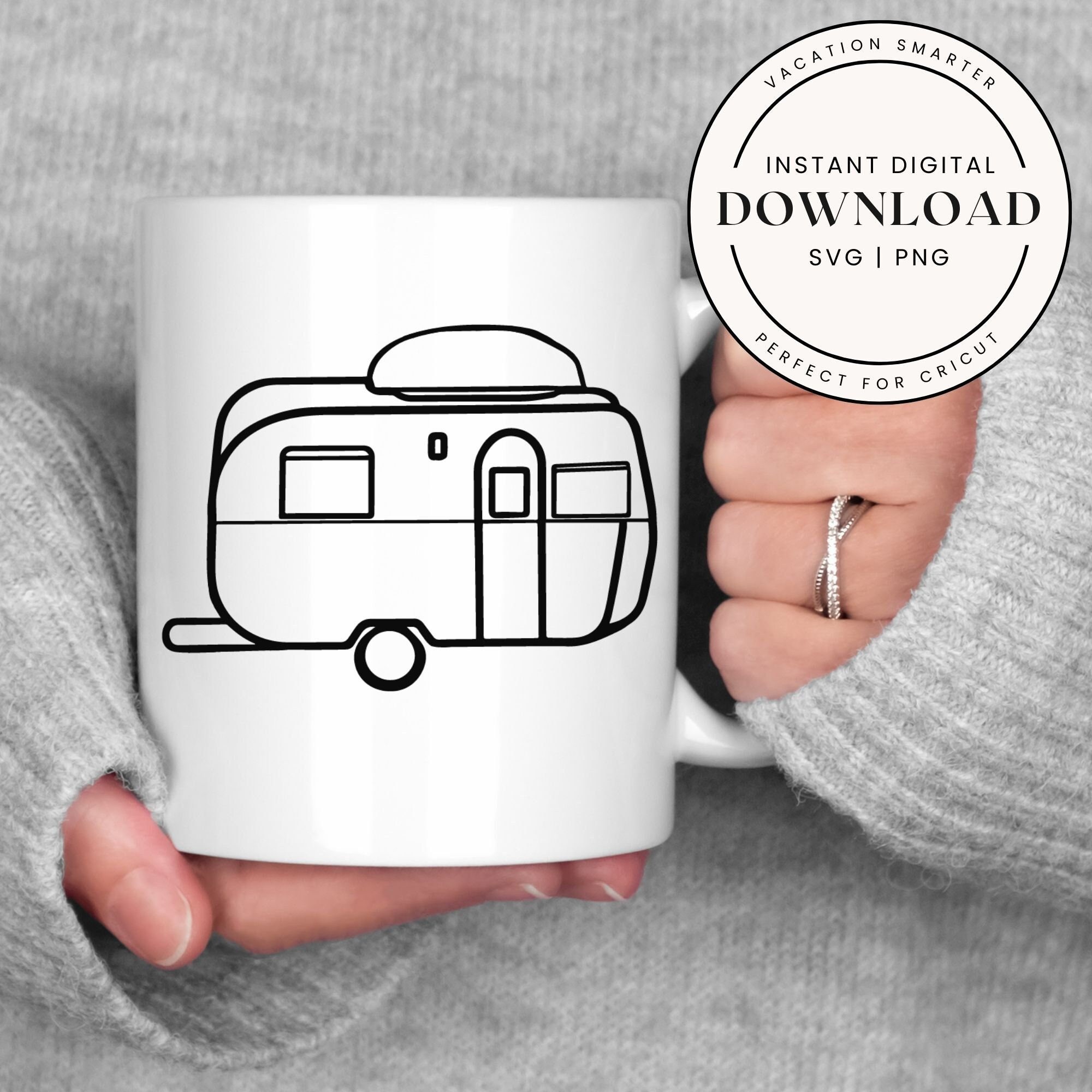 Camping RV SVG and PNG, Travel Trailer Svg, Camper Svg, Simple Rv ...