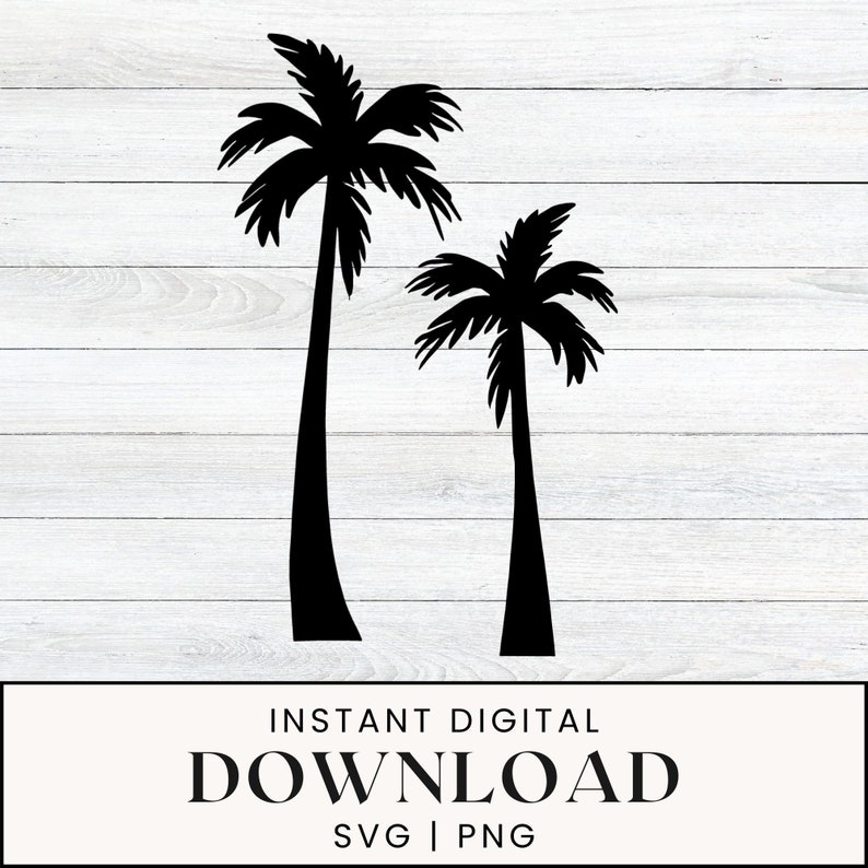 Two Palm Trees SVG File, Simple Palm Trees PNG Download, Easy Cricut ...