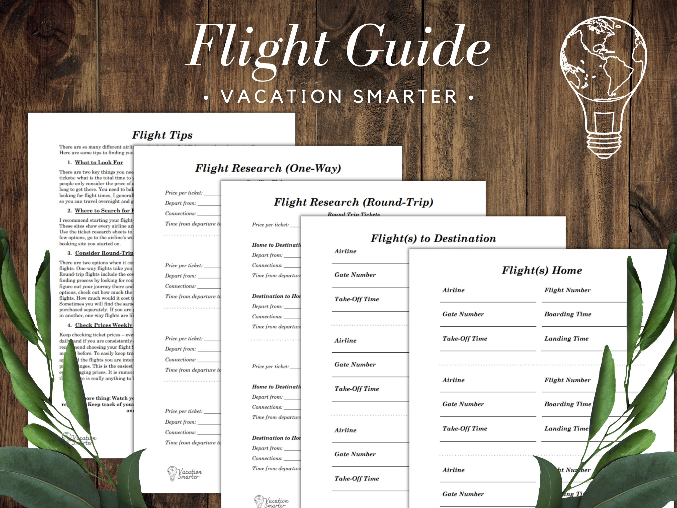 Vacation Flying Planner / Travel Planning Template / Travel Guide ...