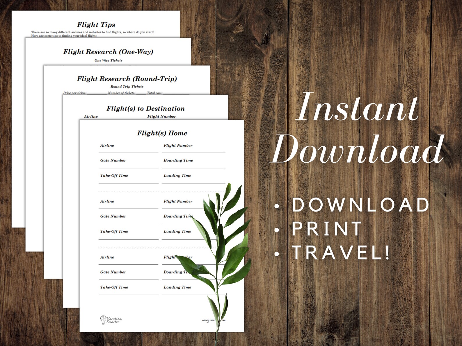 Vacation Flying Planner / Travel Planning Template / Travel Guide ...