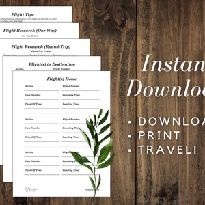 Vacation Flying Planner / Travel Planning Template / Travel Guide ...