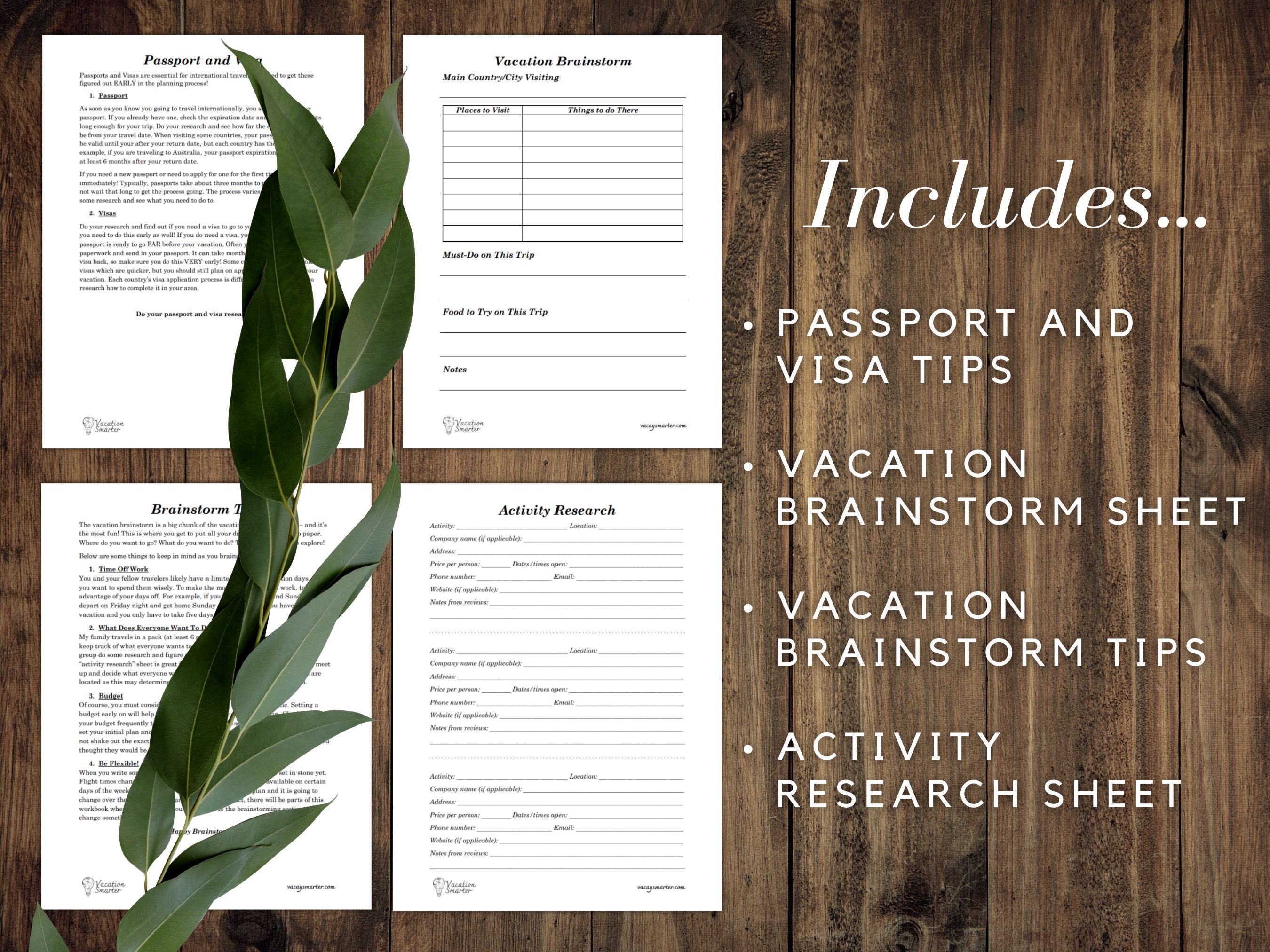Vacation Planning Template / Travel Planner / Planner Printable ...