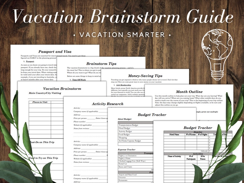 Vacation Planning Template / Travel Planner / Planner Printable ...