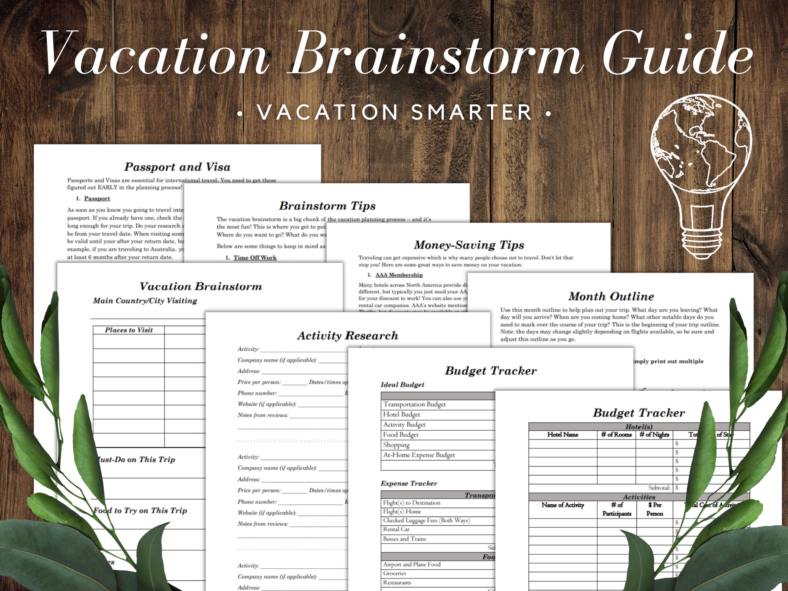 Vacation Planning Template / Travel Planner / Planner Printable ...