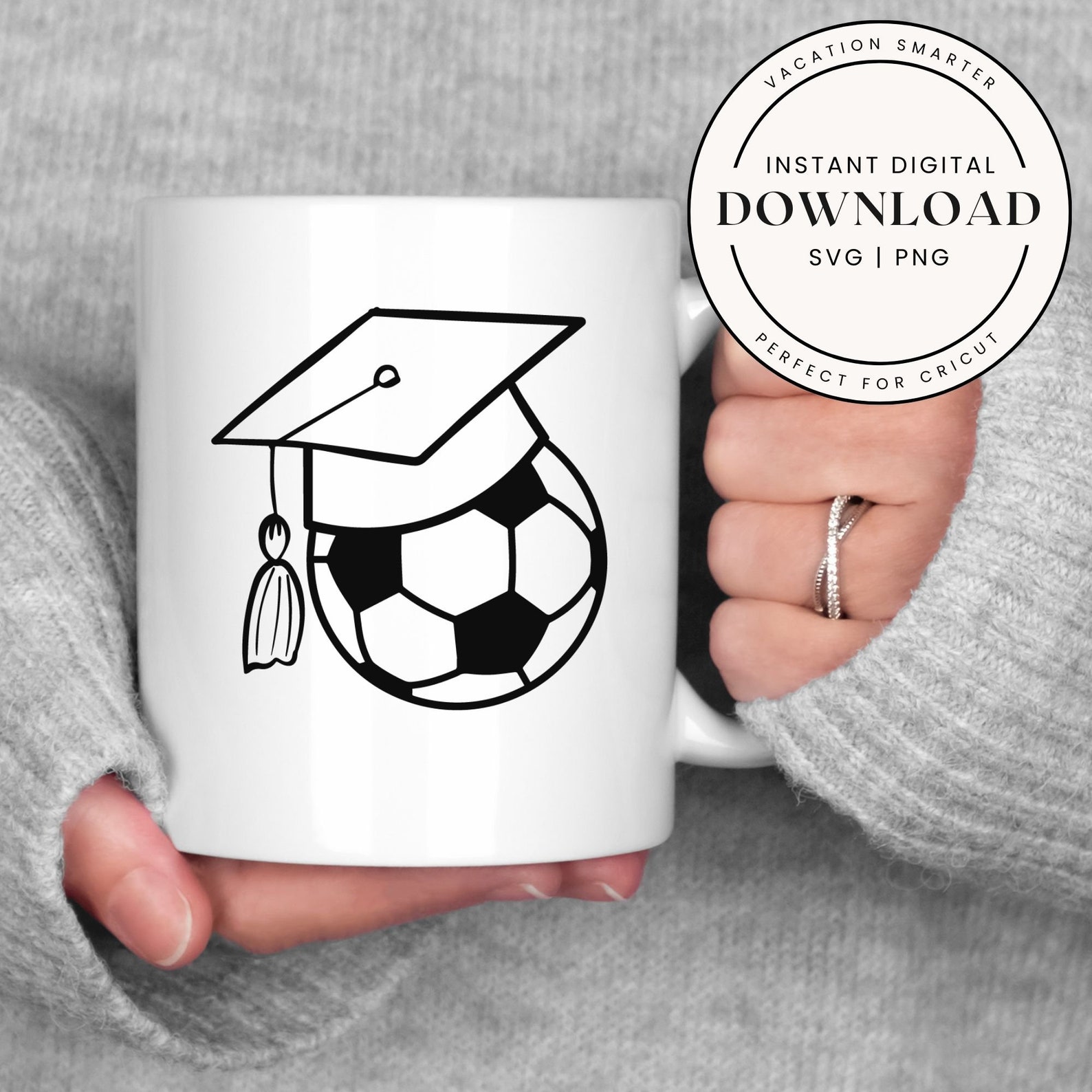 Soccer Graduation SVG PNG | Grad Cap Sports Cut File | Soccer Senior ...