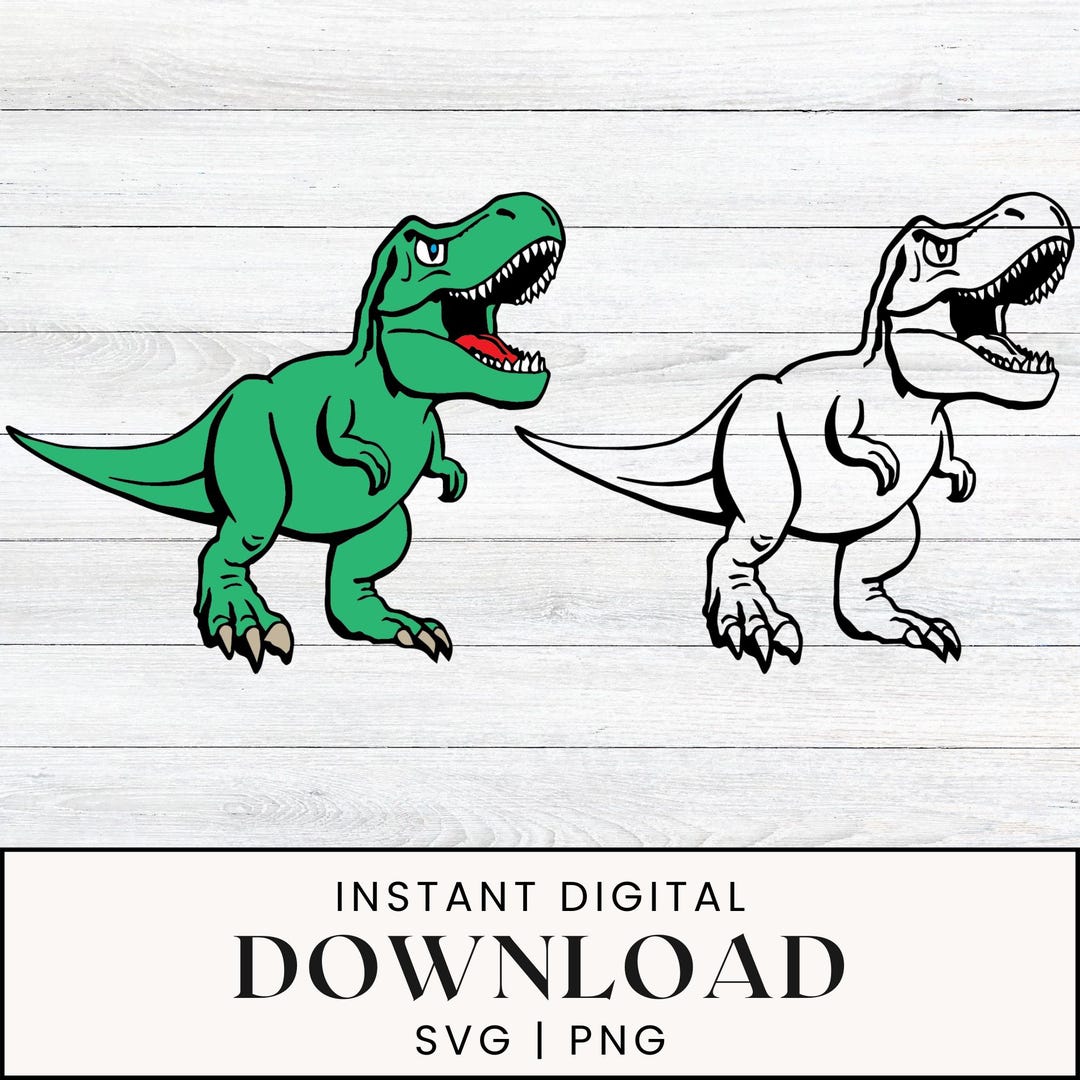 T-rex SVG PNG | Tyrannosaurus Rex Dinosaur Cut File | Kids Dino ...
