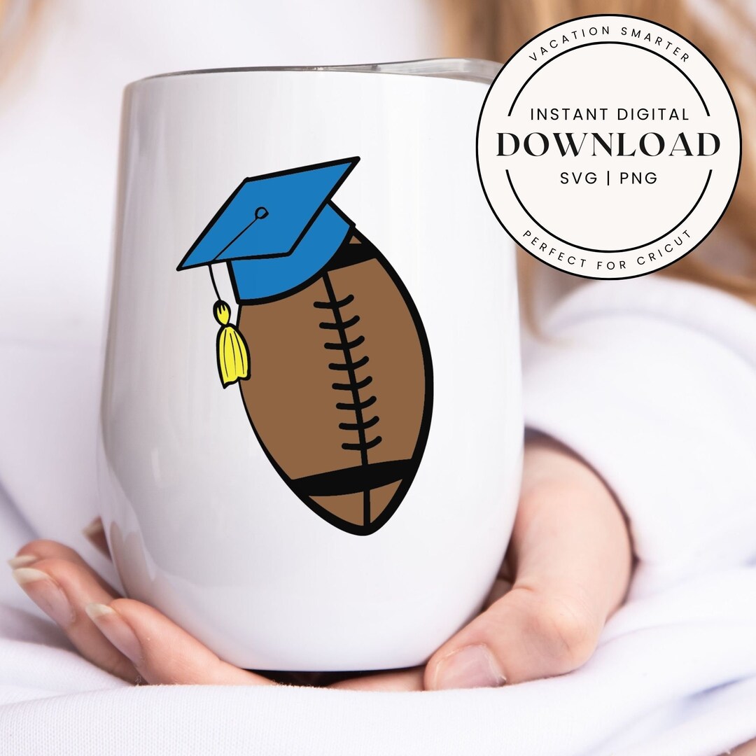 Football Graduation SVG PNG | Grad Cap Sports Cut File | Senior ...