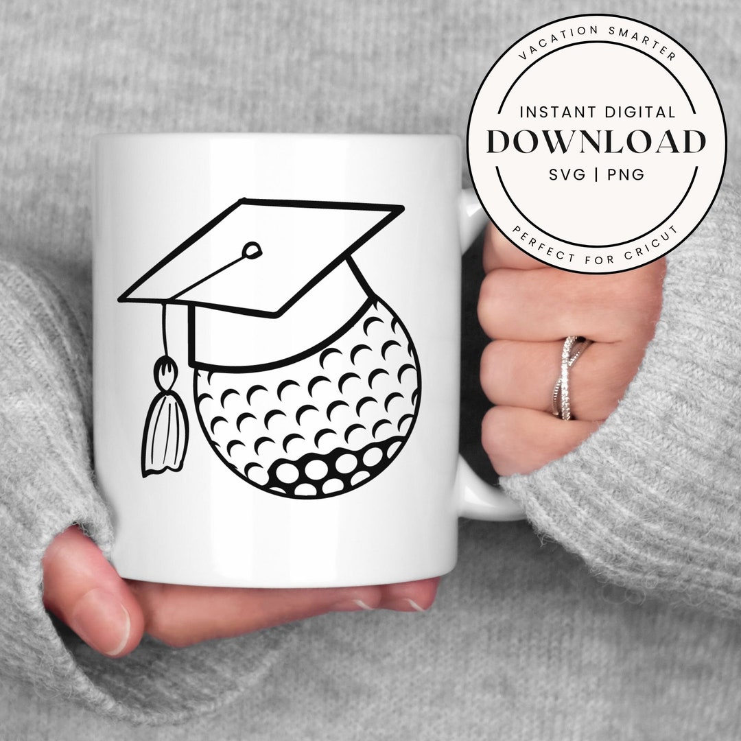 Golf Graduation SVG PNG | Golf Ball With Grad Cap Cut File | Senior ...