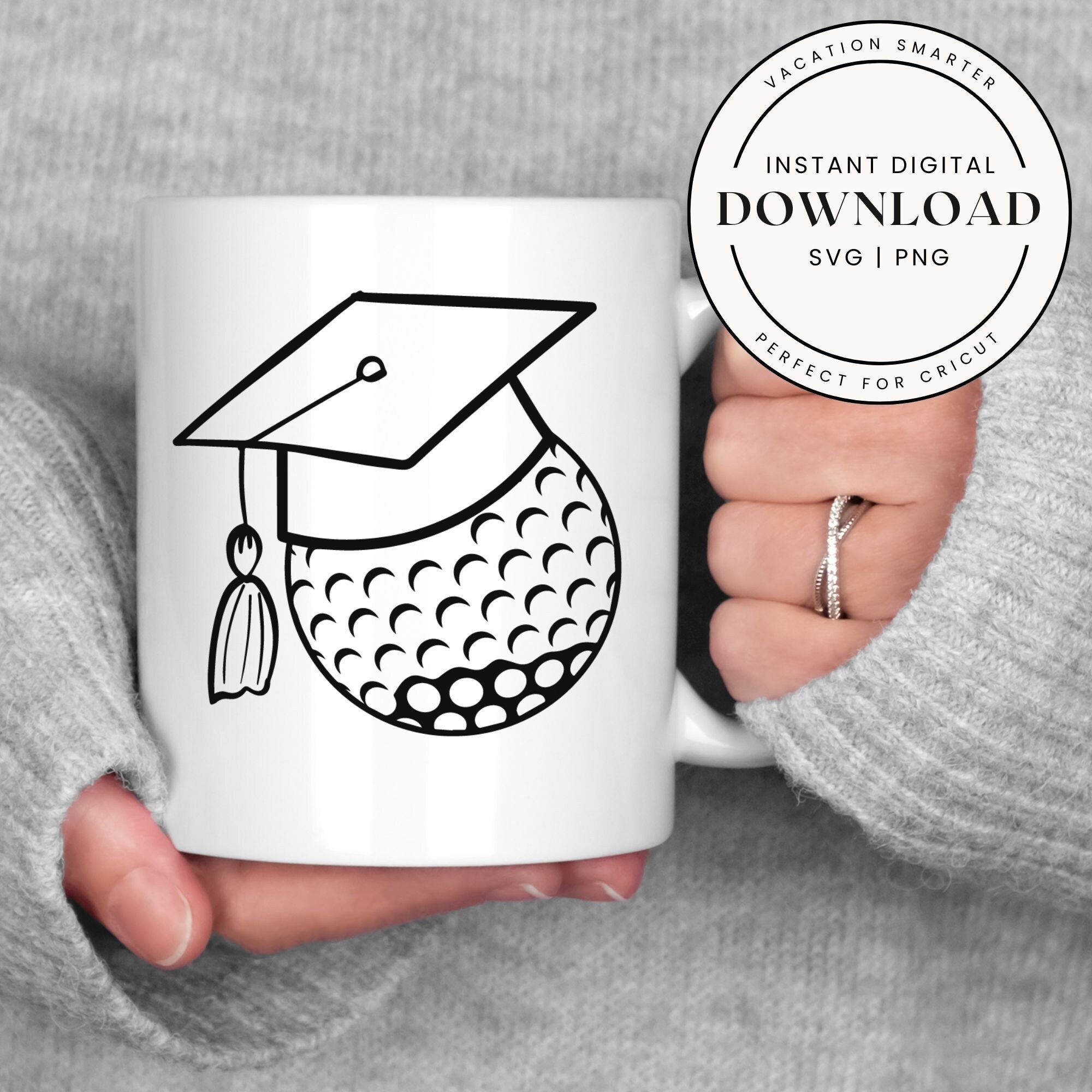 Golf Graduation SVG PNG | Golf Ball With Grad Cap Cut File | Senior ...