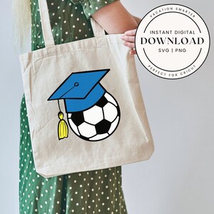 Soccer Graduation SVG PNG | Grad Cap Sports Cut File | Soccer Senior ...