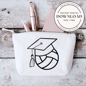 Volleyball Graduation SVG PNG | Grad Cap Sports Cut File | Senior ...