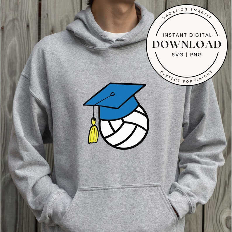 Volleyball Graduation SVG PNG | Grad Cap Sports Cut File | Senior ...