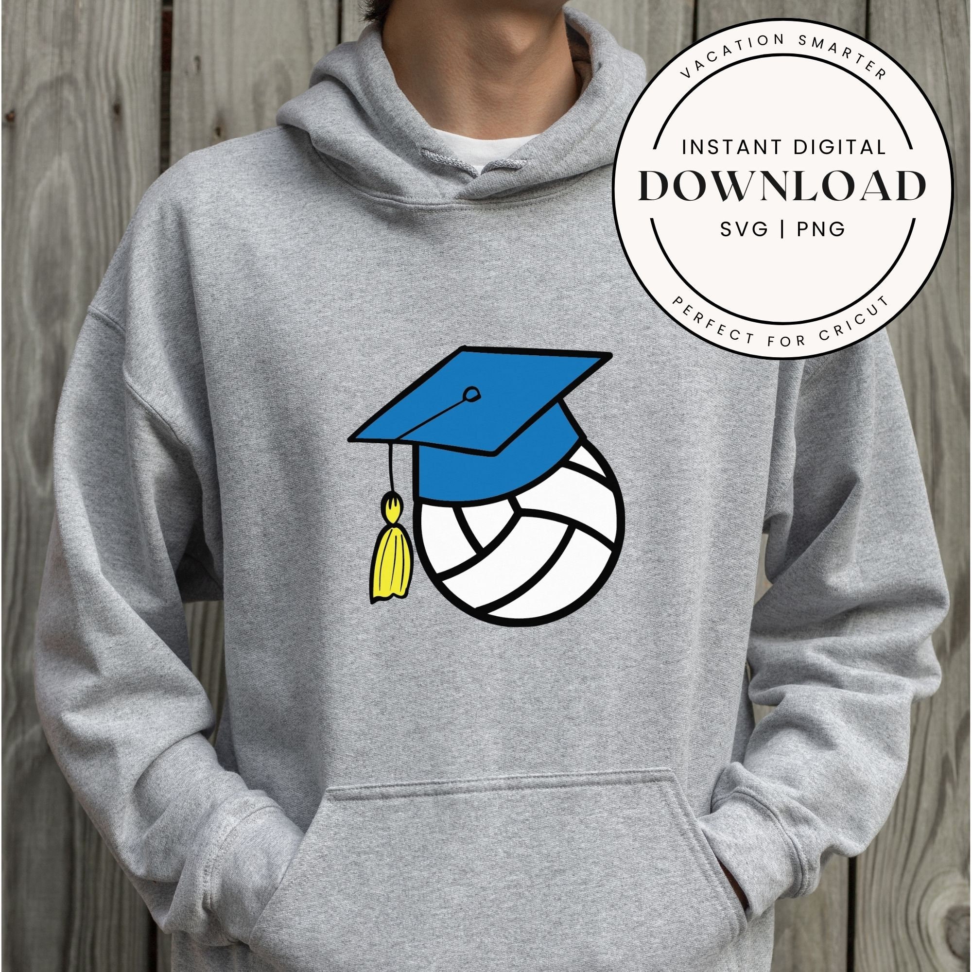 Volleyball Graduation SVG PNG | Grad Cap Sports Cut File | Senior ...