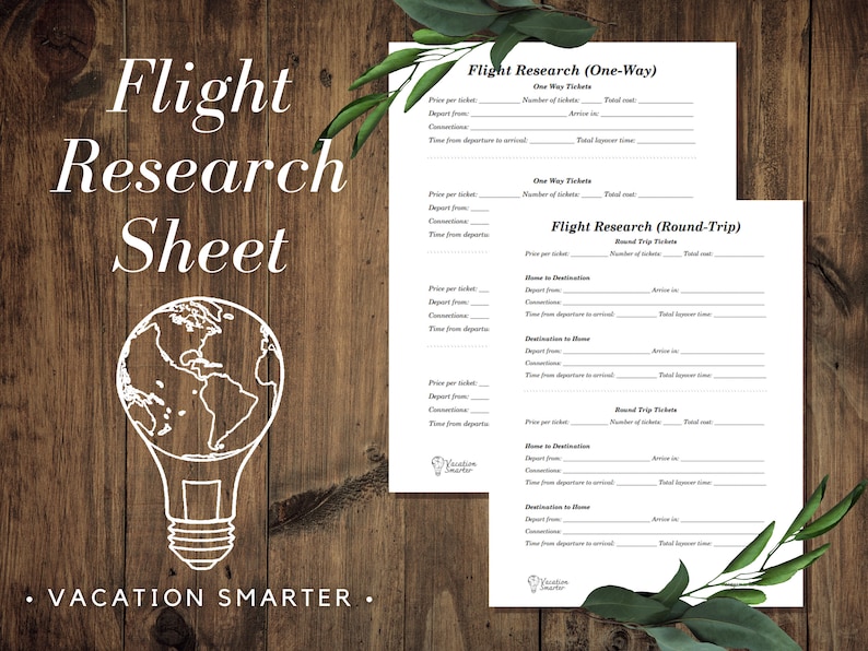 Flight Research / Vacation Planning / Travel Planning Template ...