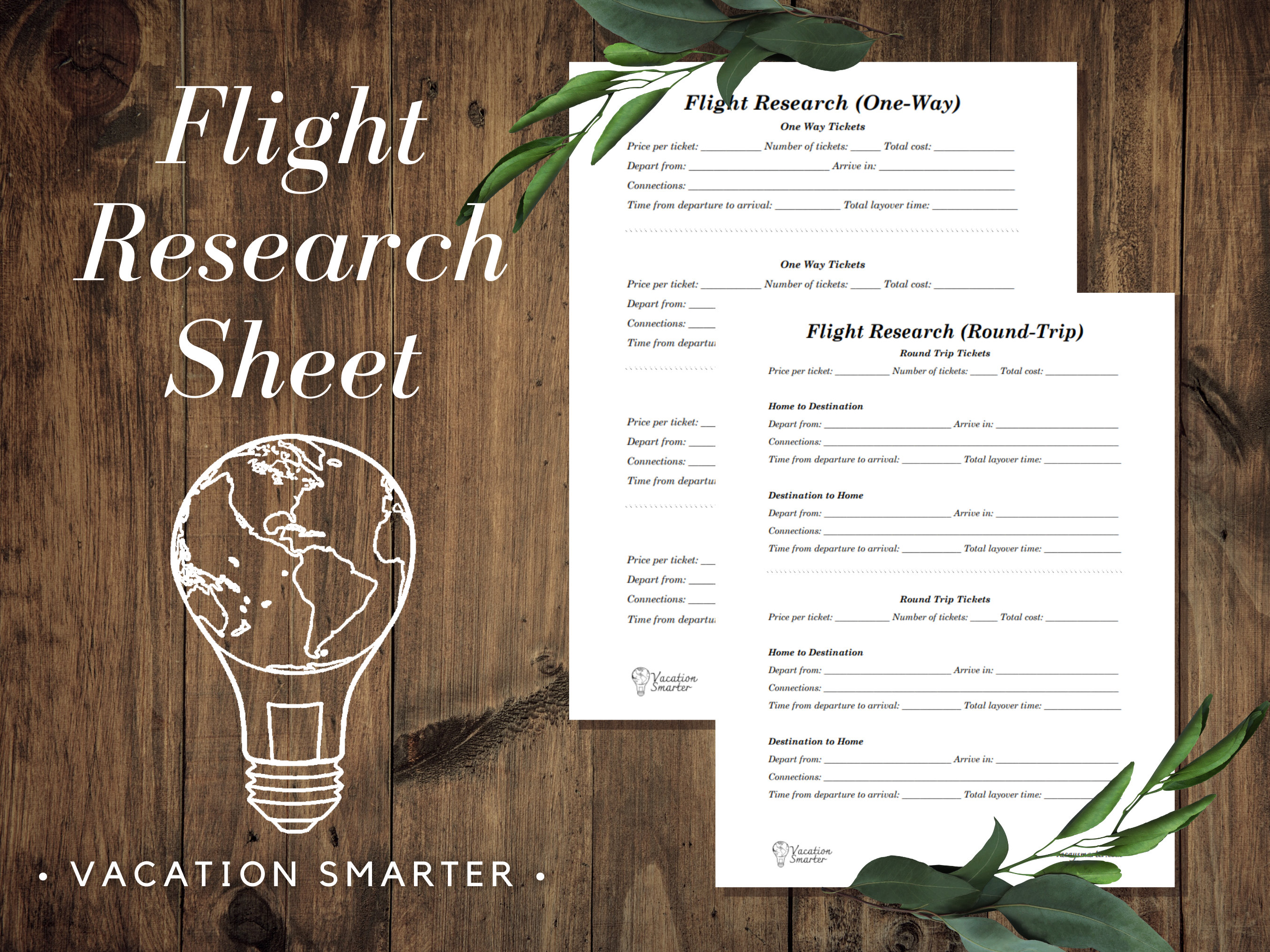 Flight Research / Vacation Planning / Travel Planning Template ...