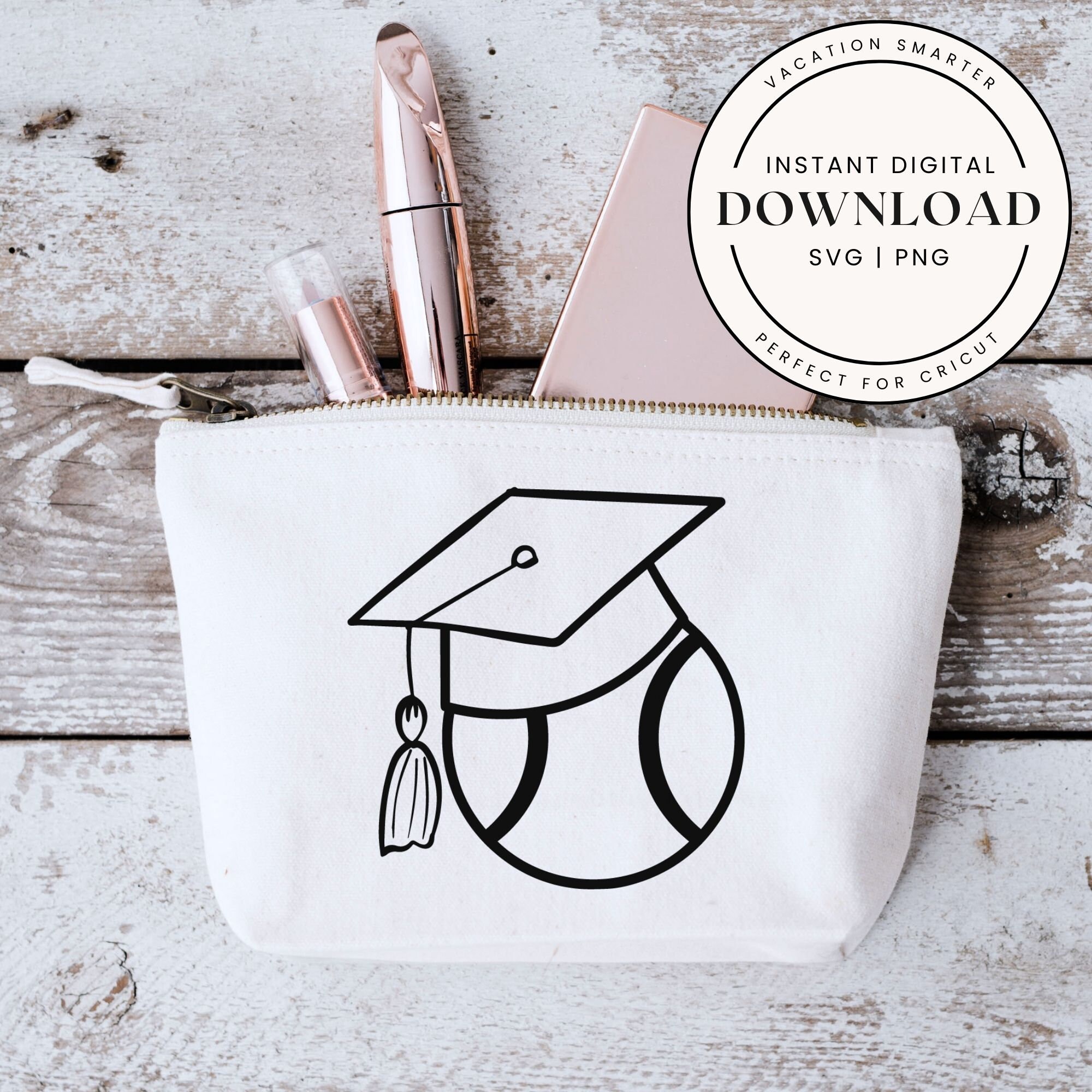 Tennis Ball With a Graduation Cap SVG and PNG, Graduation Gift for ...