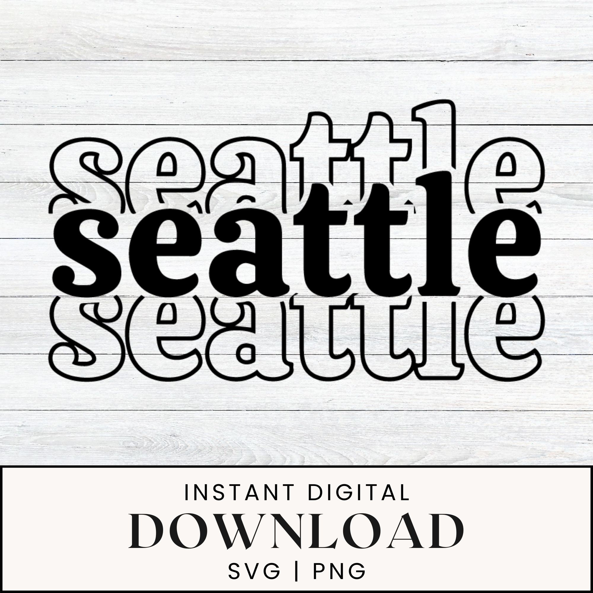 Seattle Washington SVG and PNG, Seattle Vacation Design, Cricut File ...