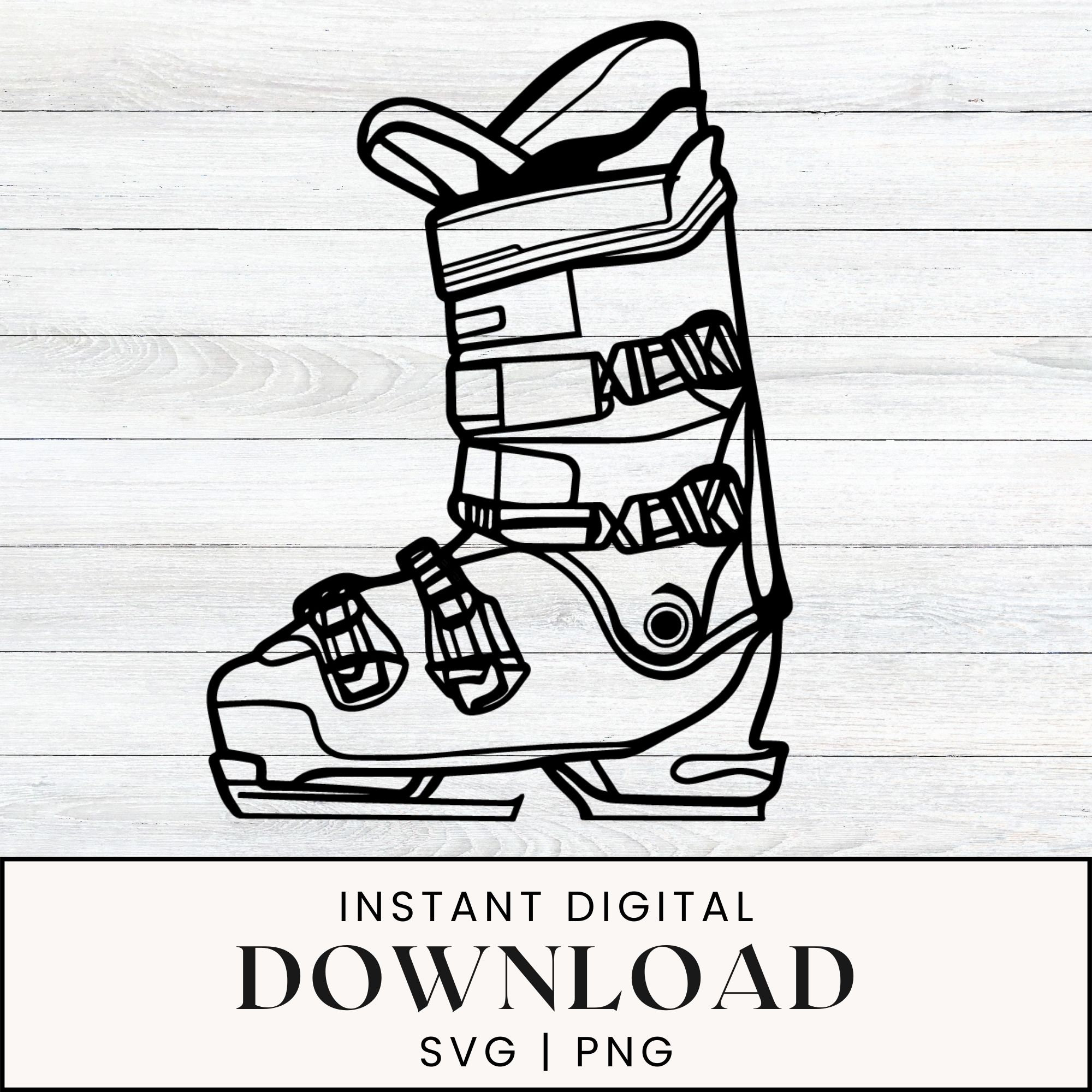 Ski Boot SVG File, Ski Boot PNG File, Skiing and Snowboarding Clipart ...