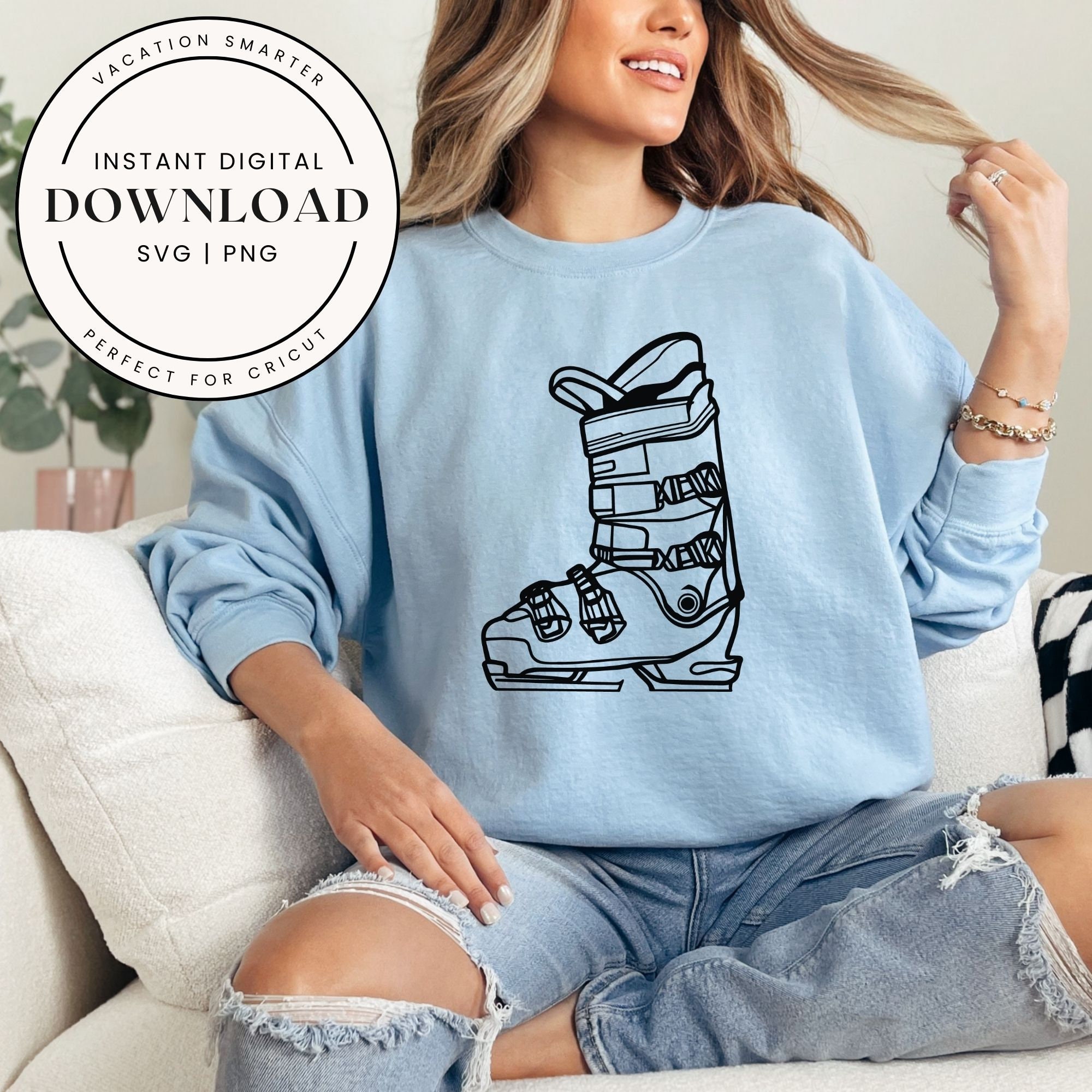 Ski Boot SVG File, Ski Boot PNG File, Skiing and Snowboarding Clipart ...