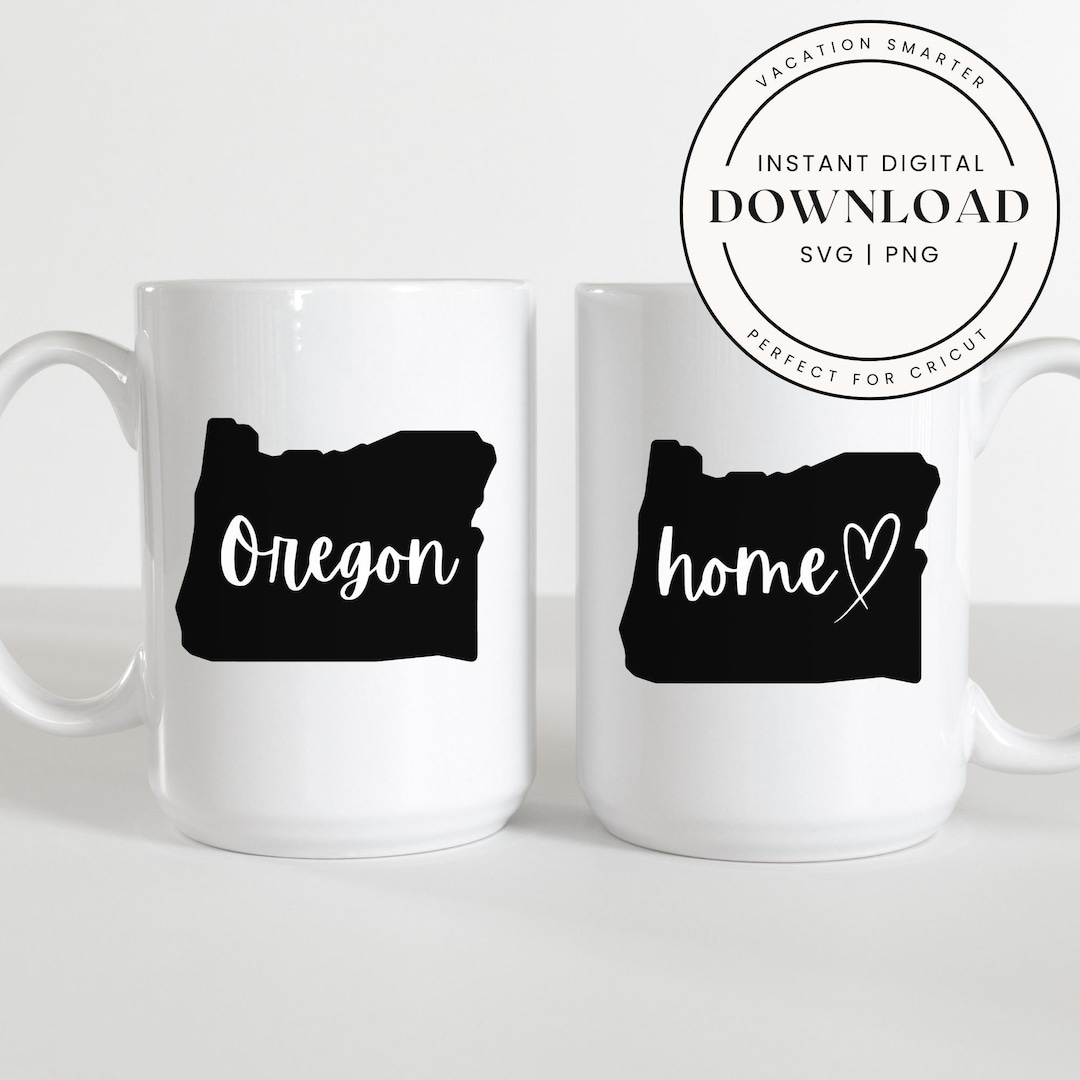 Oregon State SVG PNG | Oregon Silhouette Cut File | Cricut & Silhouette Download | State Outline ...