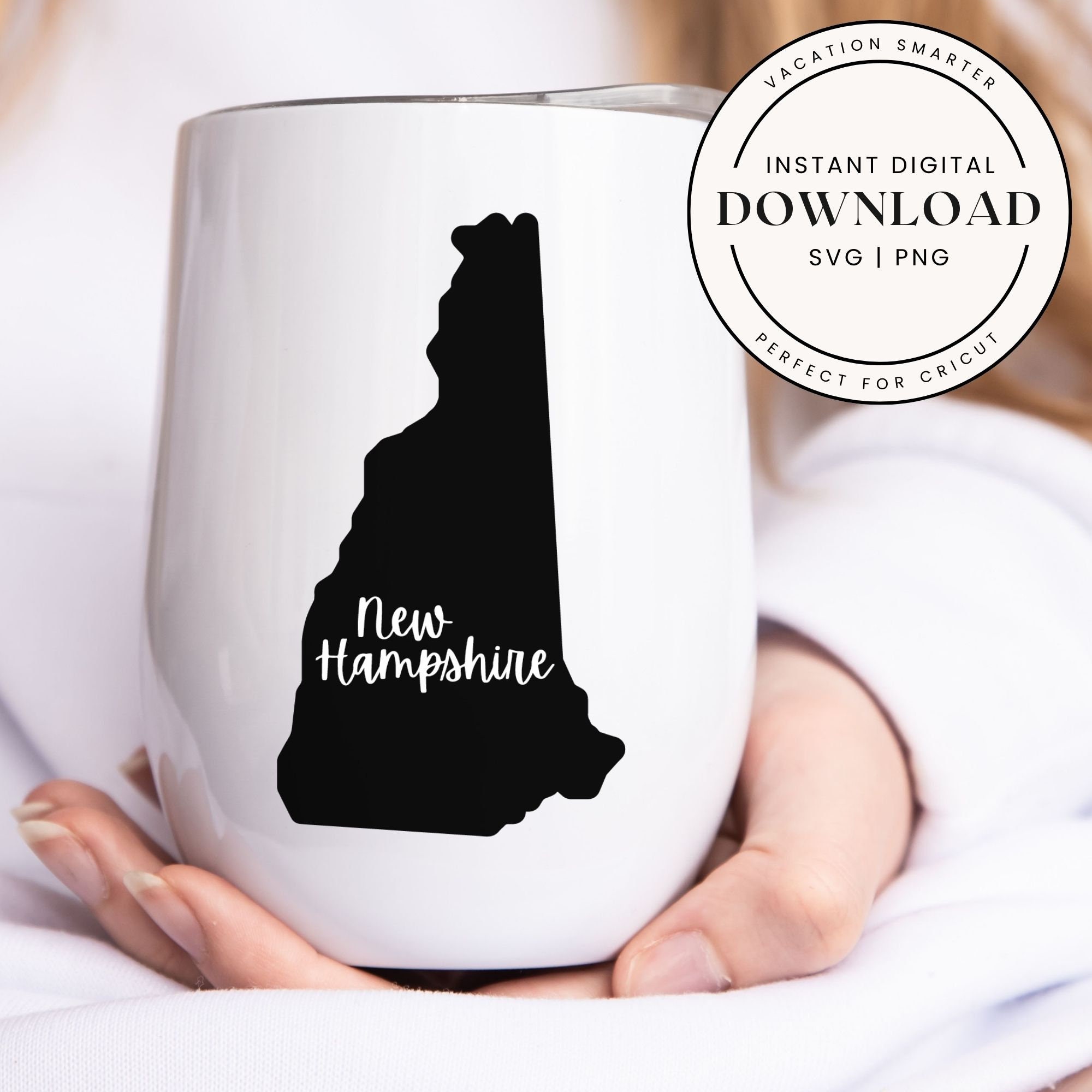 New Hampshire State Silhouette (SVG, PNG) | Cricut, Silhouette Cut File ...