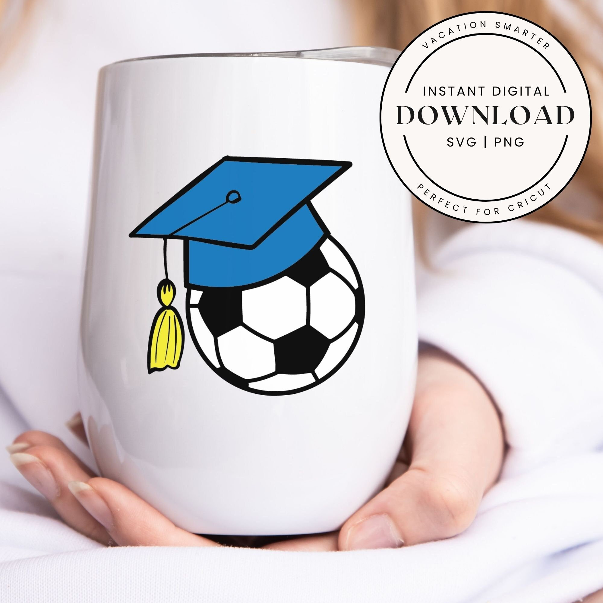 Soccer Ball With a Graduation Cap SVG and PNG, Graduation Gift for ...