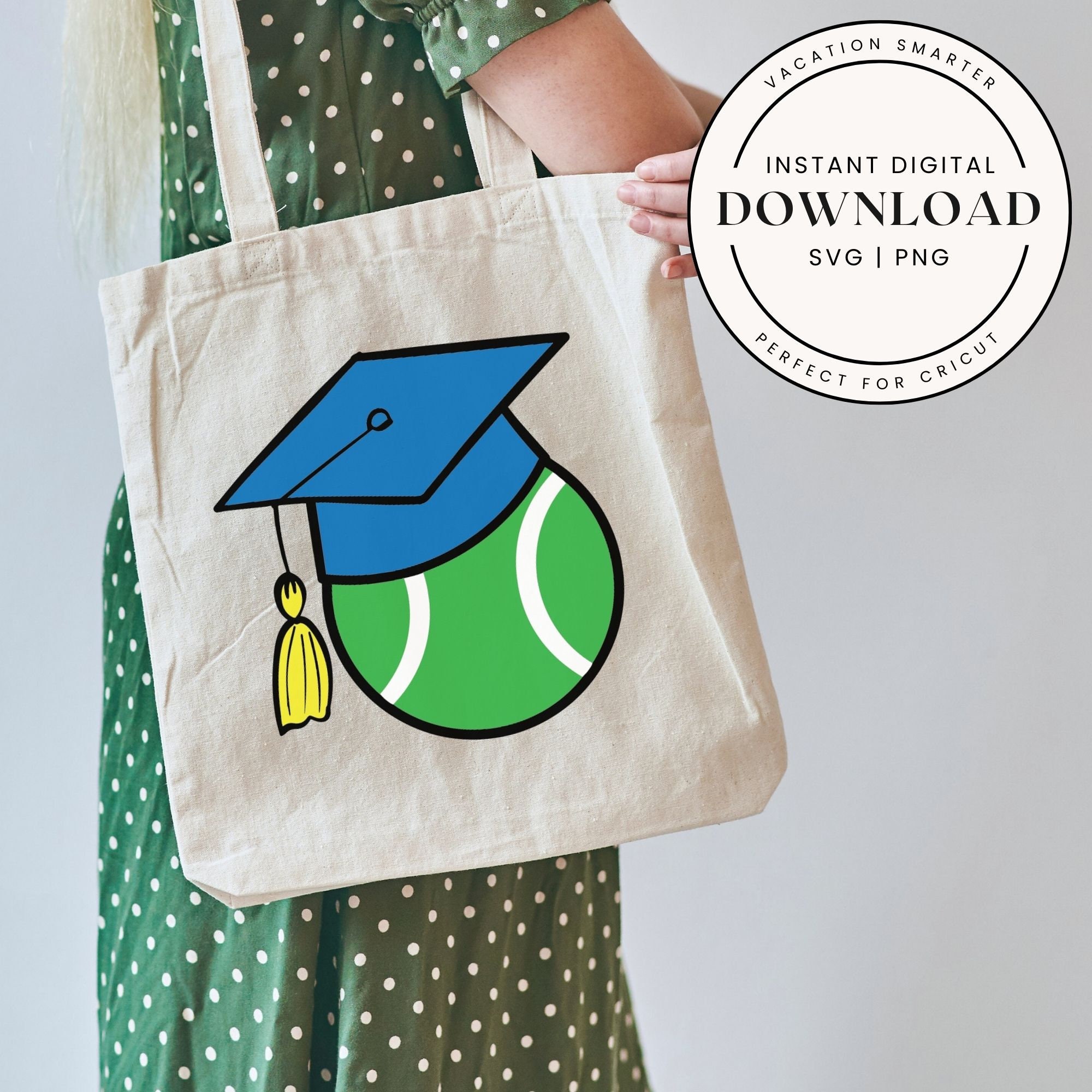 Tennis Ball With a Graduation Cap SVG and PNG, Graduation Gift for ...