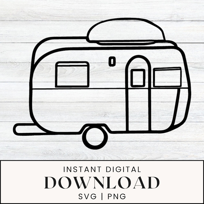 Camping RV SVG and PNG, Travel Trailer Svg, Camper Svg, Simple Rv ...