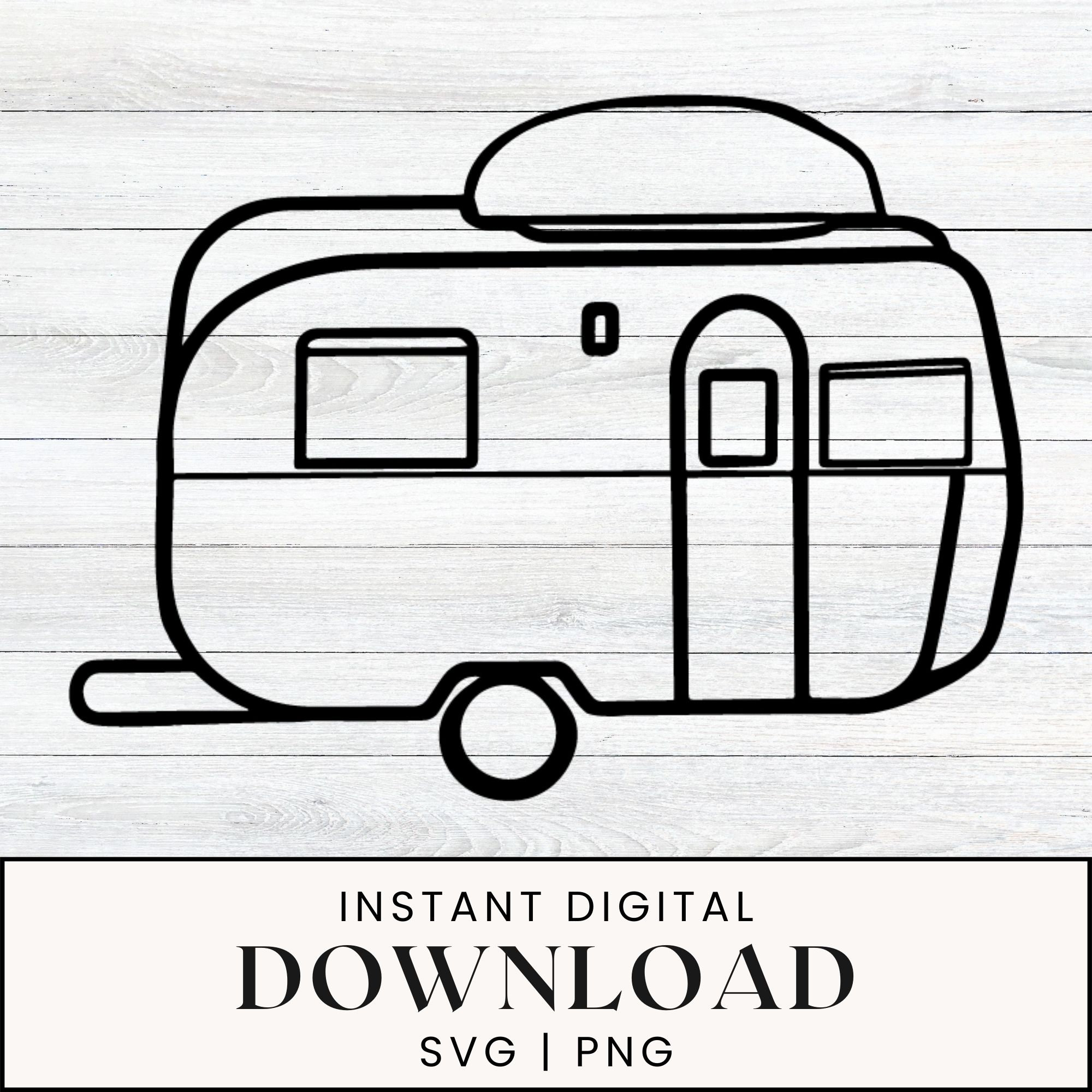 Camping RV SVG and PNG, Travel Trailer Svg, Camper Svg, Simple Rv ...