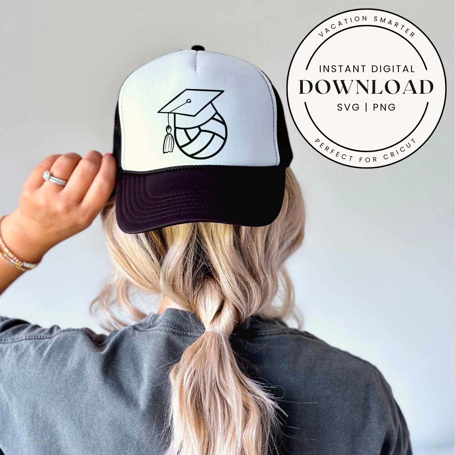 Volleyball Graduation SVG PNG | Grad Cap Sports Cut File | Senior ...