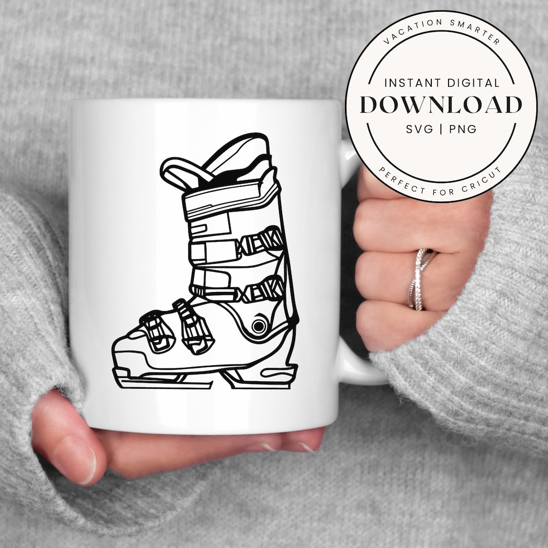 Ski Boot SVG File, Ski Boot PNG File, Skiing and Snowboarding Clipart ...