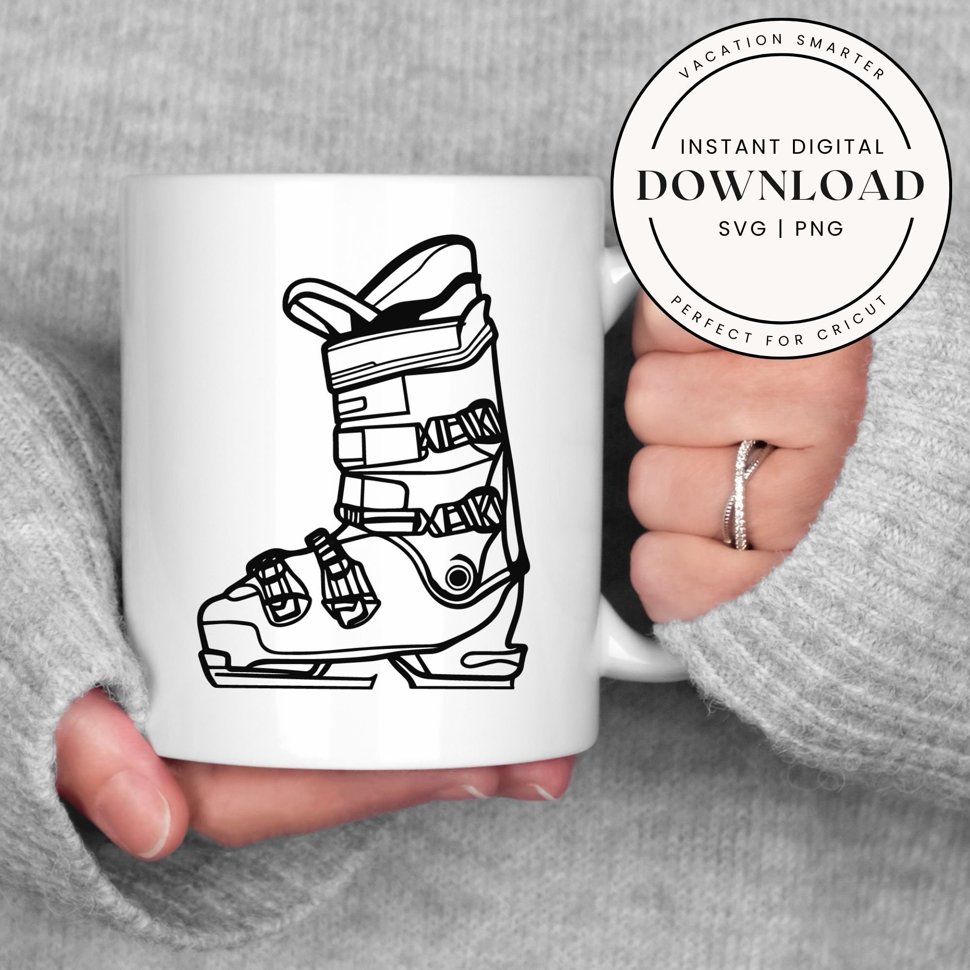 Ski Boot SVG File, Ski Boot PNG File, Skiing and Snowboarding Clipart ...