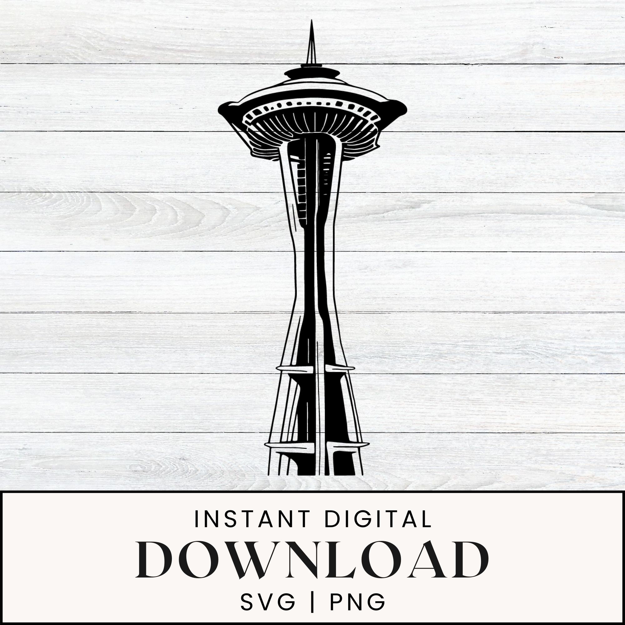 Space Needle SVG PNG | Seattle Landmark Cut File | Washington State ...