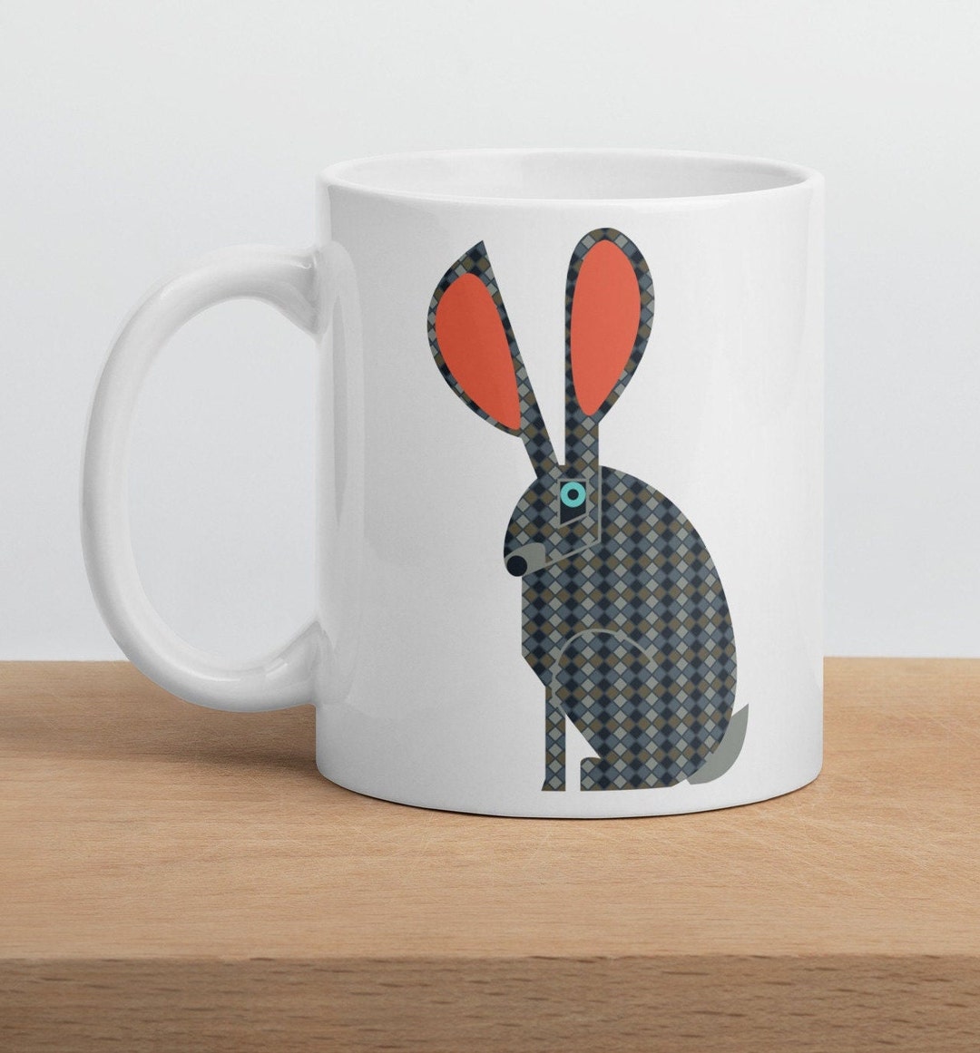Rabbit Mug, Original Art Rabbit Mug, Large Bunny Mug, Rabbit Gift ...