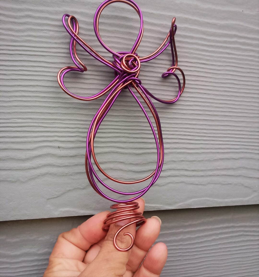 Small Angel Mini Tree Topper in Purple & Bronze or Pick Yr Colors - Etsy