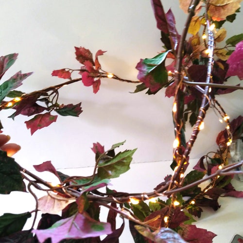 Lighted Fall Leaves Garland With LED Fairy Lights Battery - Etsy