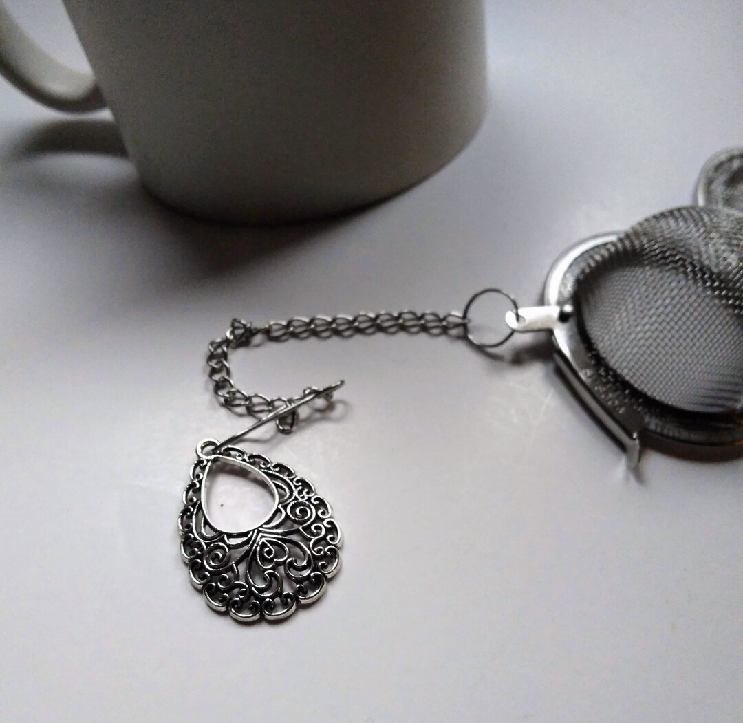 Fancy Tea Infuser With Silver Oval Charm - Etsy