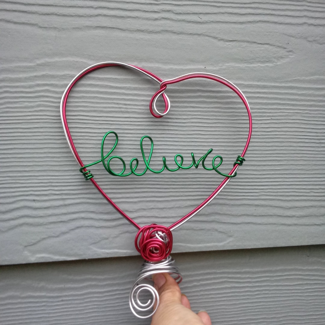 Believe Christmas Tree Heart Topper - Etsy