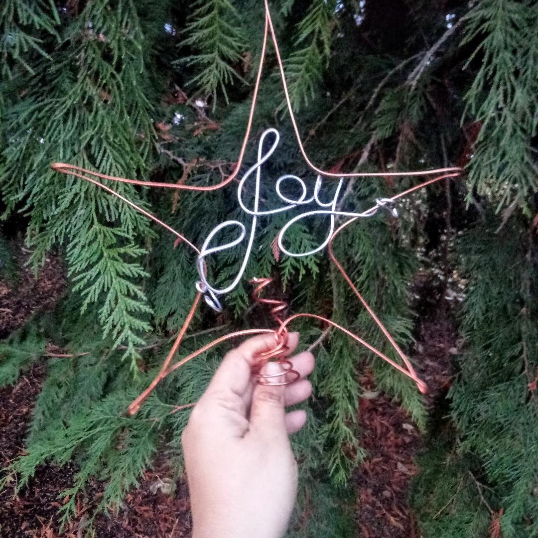 Copper Christmas Tree Star Joy Topper - Etsy
