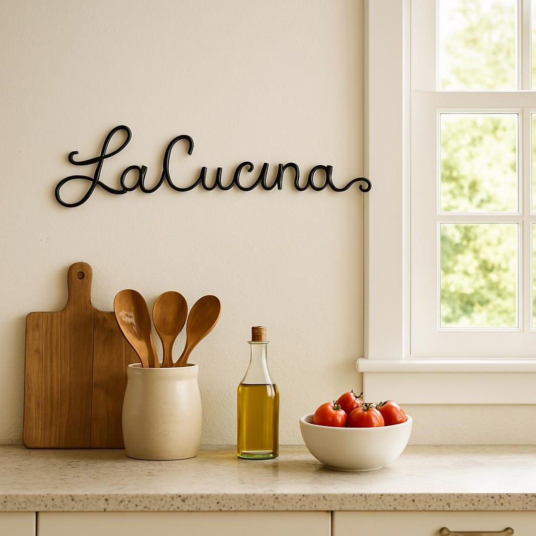 La Cucina Mini Sign – Spanish Kitchen Decor – Handcrafted Wire Art ...